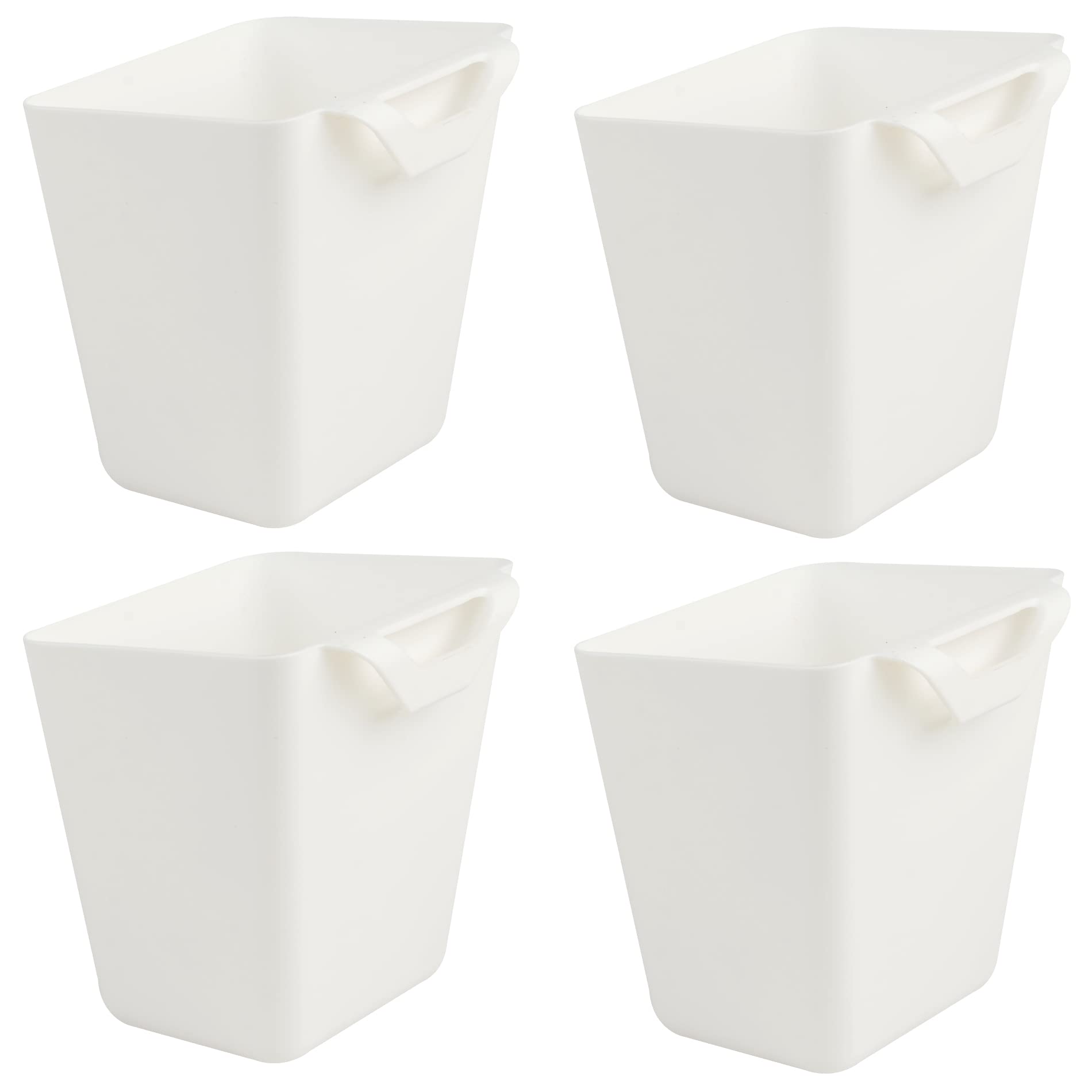 VILSECKY Hang-On Cups for Rolling Utility Cart,Small Plastic Hanging Basket / Storage Box for Service Cart,Movable Cart Accessories for Bathroom,Kitchen,Living Room,Office -4Pcs (White)