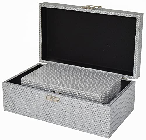 MODE HOME Silver Glitter Wooden Jewelry Storage Boxes Decorative Treasure Boxes Set of 2