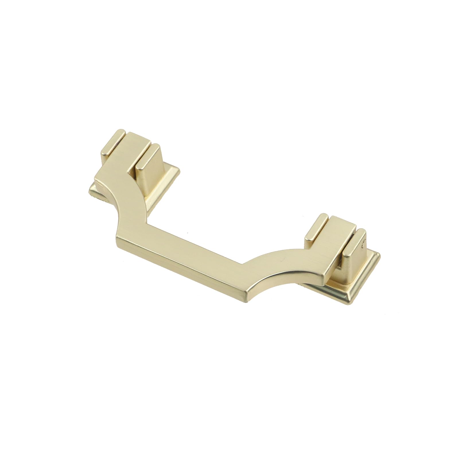 Geesatis 2 Pcs Modern Gold Handles Cabinet Pull Furniture Decorative Handles Double Hole Handles Hardware, with Mounting Screws, Hole Distance 63mm / 2.5 inch