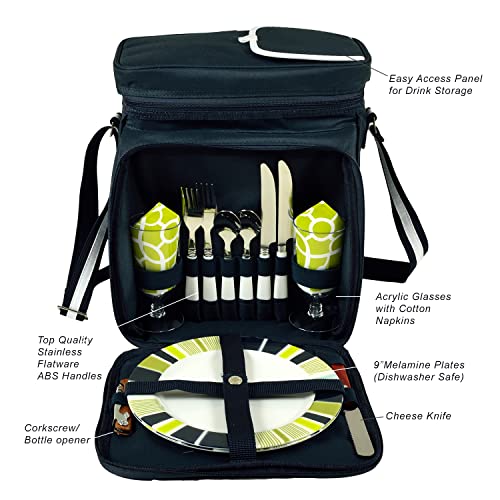 Picnic at Ascot Original Insulated Picnic Basket/Cooler Equipped with Service for 2- Designed, Assembled & Quality Approved in the USA