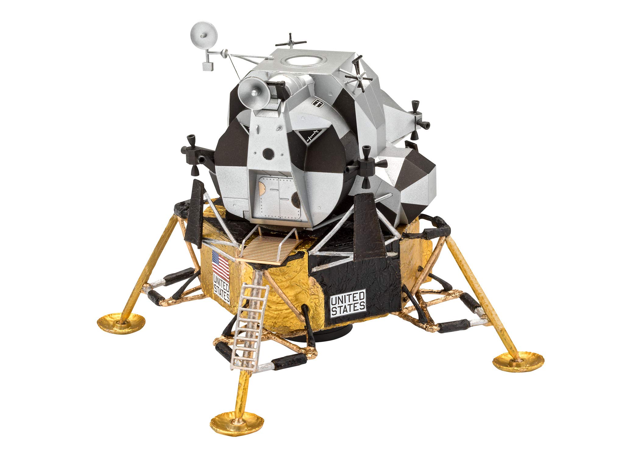 Revell RV03701 Moon Landing 1:48 - Apollo 11 Lunar Module & Eagle Plastic Model kit, Silver/White