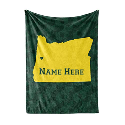 State Pride Series Oregon - Personalized Custom Fleece Throw Blankets with Your Family Name - Eugene Edition