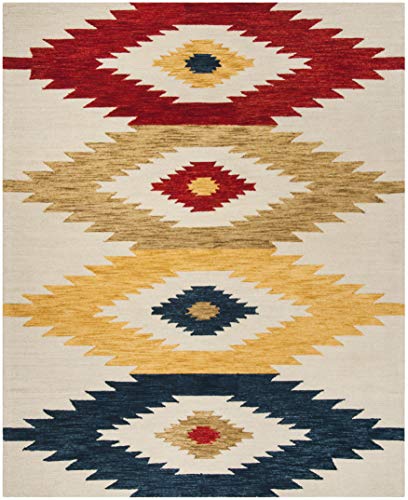 SAFAVIEH Aspen Collection 3' x 5' Ivory/Multi APN704A Handmade Moroccan Boho Tribal Wool Area Rug