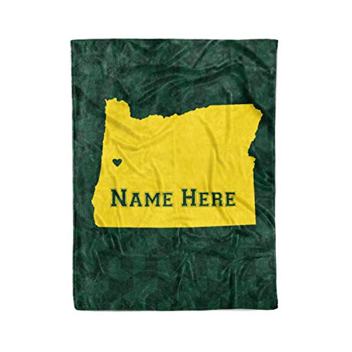 State Pride Series Oregon - Personalized Custom Fleece Throw Blankets with Your Family Name - Eugene Edition