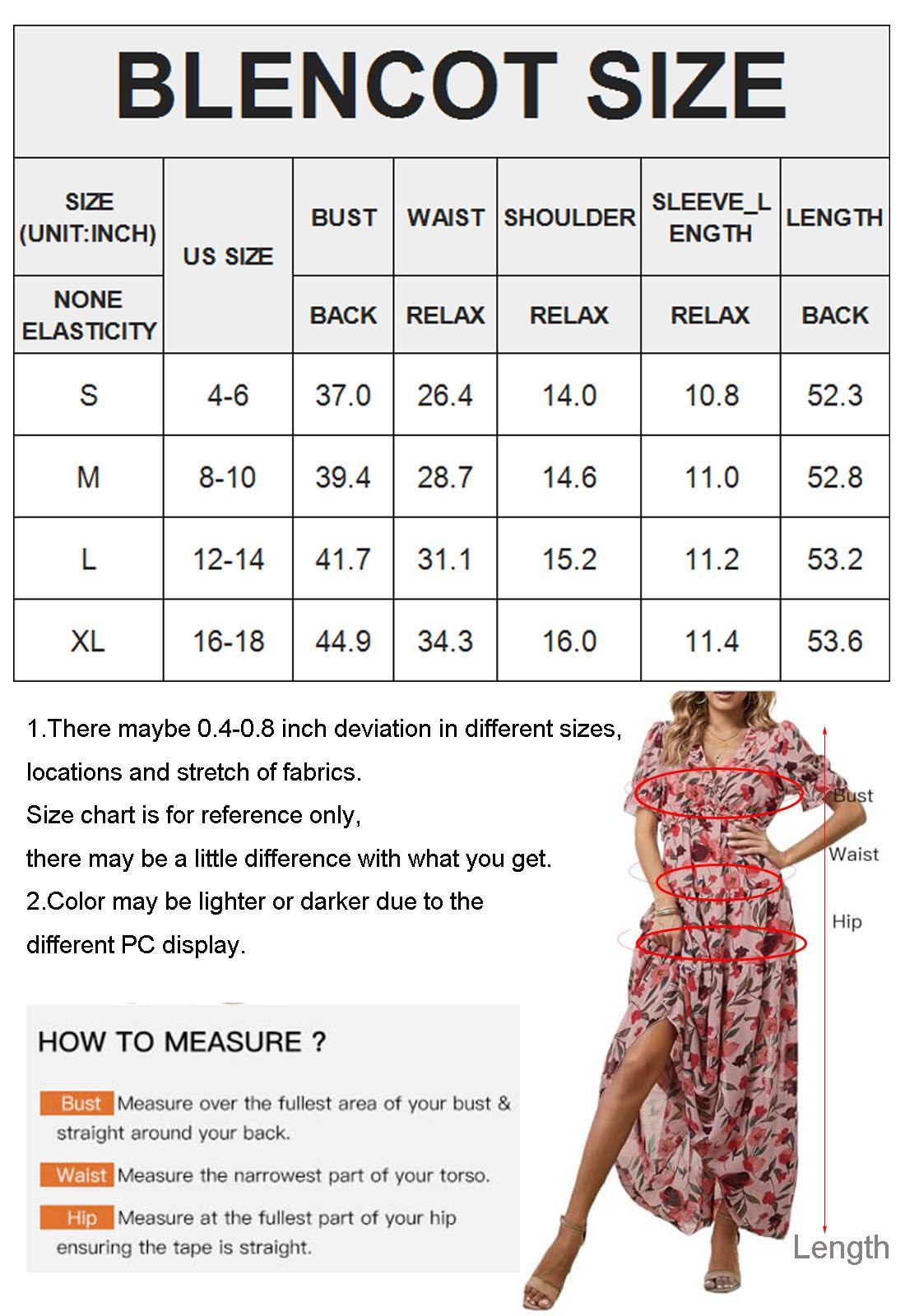 BLENCOT Women's Casual Boho Floral Printed Deep V Neck Loose Short Sleeve Long Evening Dress Ruched Cocktail Party Maxi Wedding Dress Red X-Large