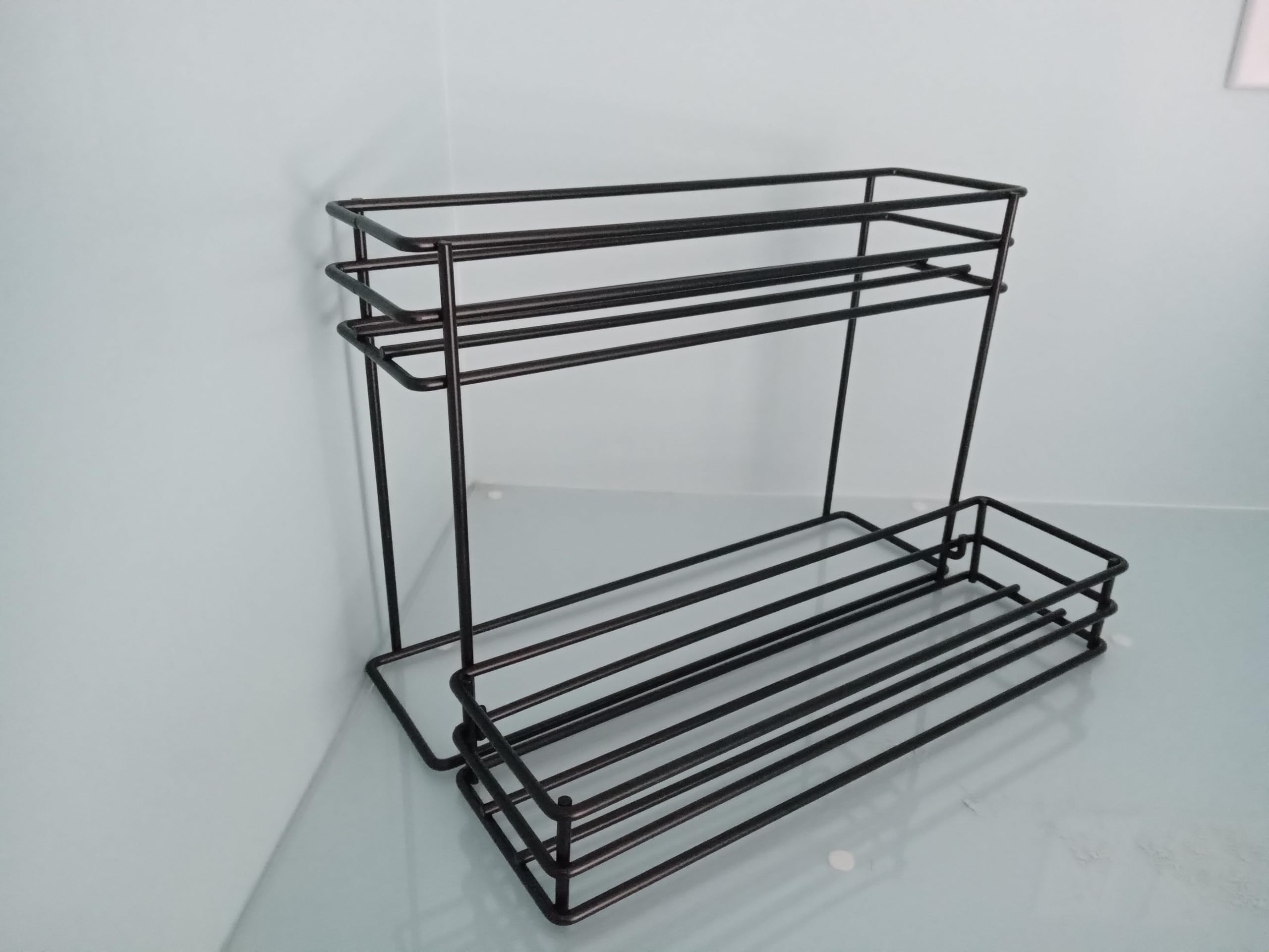 8 Bottle Capacity Syrup Rack- Coffee Syrup Holder Orgnizer- Coffee Syrup Stand Shelf for Coffee Bar - Countertop Freestanding Tabletop Liquor Wine Rack- Syrup Stand Display for Dressings Cocktail