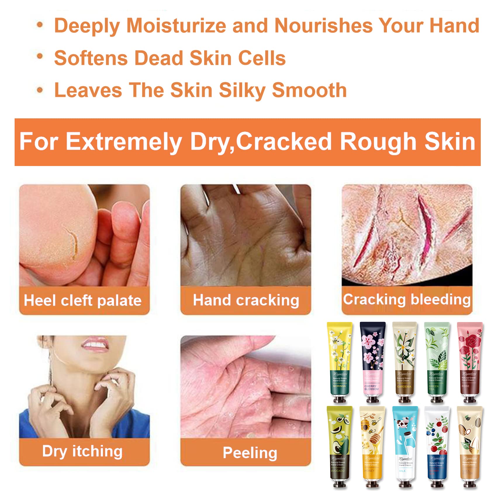 5 Pack Hand Cream For Chapped Hands,Natural Botanical Fragrance Hand Lotion,Mini Hand Cream For Working Dry Hands,Moisturizing Travel Size Hand Cream Set with Natural Botanical For Women-30ml(Fruity)