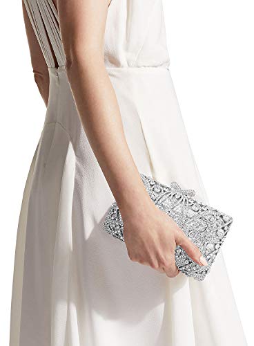 MOSSMON Luxury Crystal Clutch Women Rhinestone Evening Bag for Party and Wedding