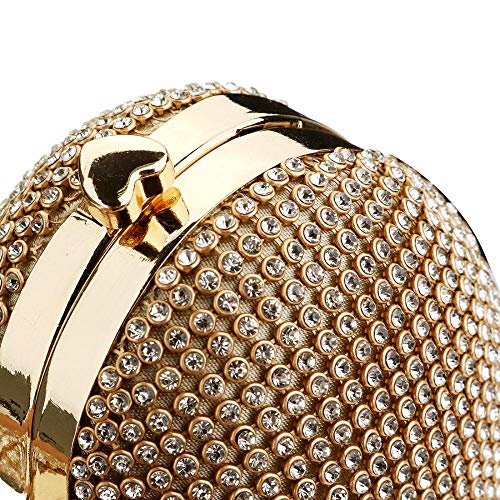 EROUGE Cute Heart Shape Clutch Purses Women Rhinestone Clutch Evening Bag (Silver)