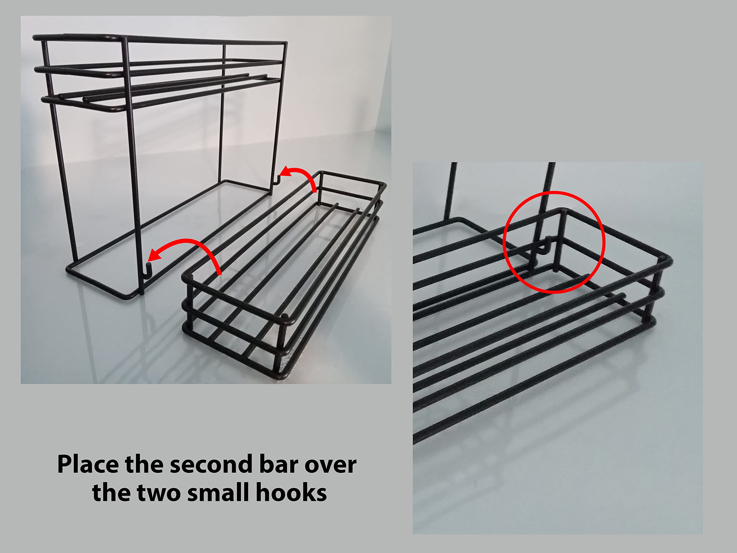 8 Bottle Capacity Syrup Rack- Coffee Syrup Holder Orgnizer- Coffee Syrup Stand Shelf for Coffee Bar - Countertop Freestanding Tabletop Liquor Wine Rack- Syrup Stand Display for Dressings Cocktail