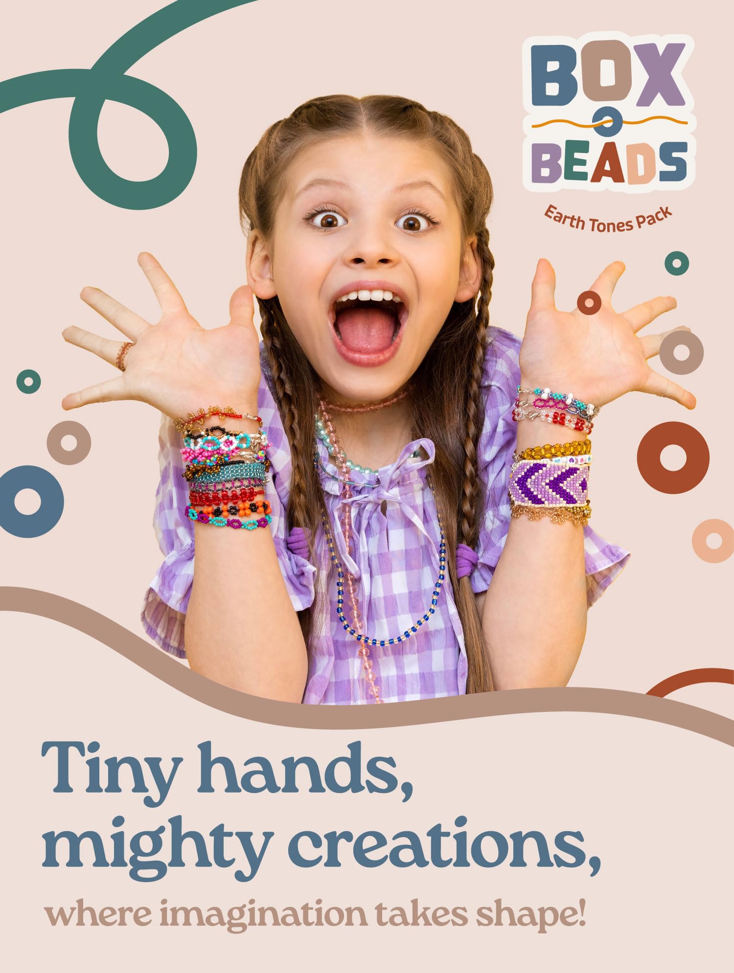 Clay Beads Bracelet Making Kit by Box-O-Beads, 6000 pcs Polymer Clay Heishi Beads for Bracelet & Jewelry Making, DIY Bracelet Making Kit for Kids & Teens Ages 8-12, 24 Earth Tone Colors, 6mm Beads