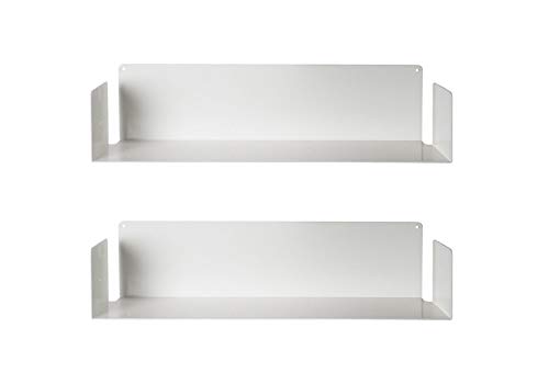 TEEbooks - Bookshelves - Set of 2 - Steel - White - 23,6" x5,9 x5,9