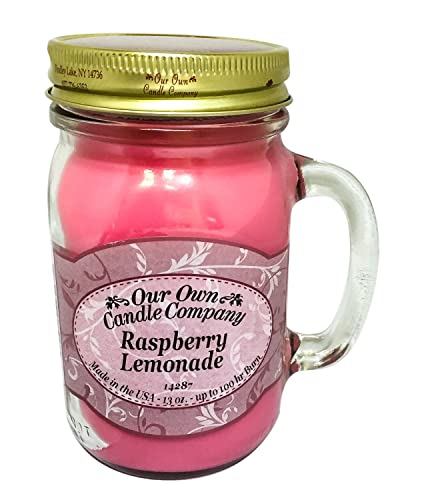 Our Own Candle Company Raspberry Lemonade Scented 13 Ounce Mason Jar Candle
