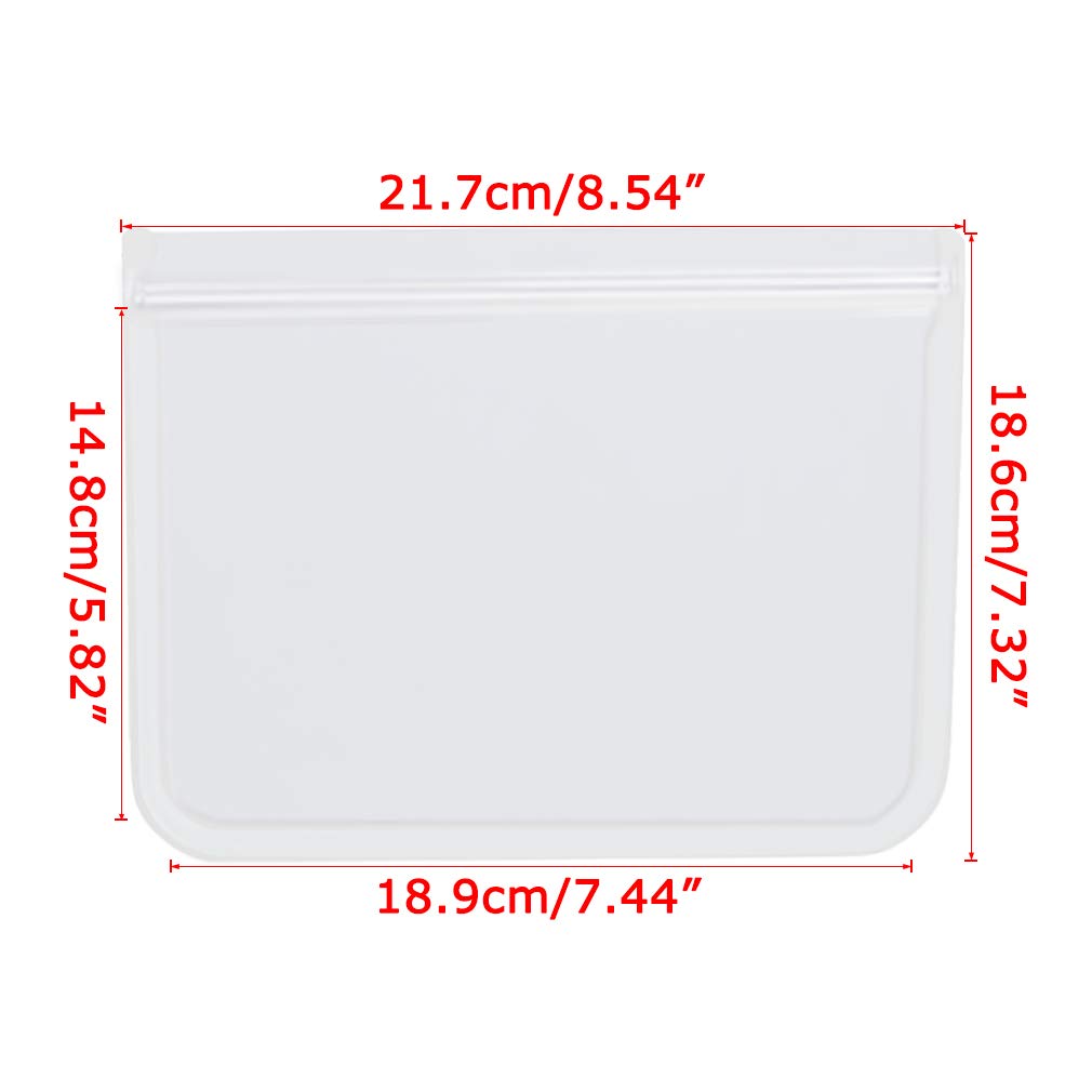 Quart Freezer Bags Reusable Food Storage Bags for Vegetable, Liquid, Snack, Meat, Sandwich, 8.46x7.28 Inch, 10 Pack
