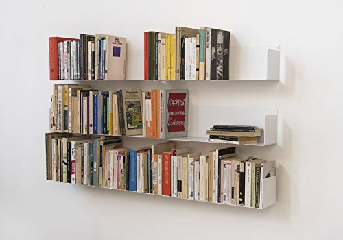 TEEbooks - Bookshelves - Set of 2 - Steel - White - 23,6" x5,9 x5,9