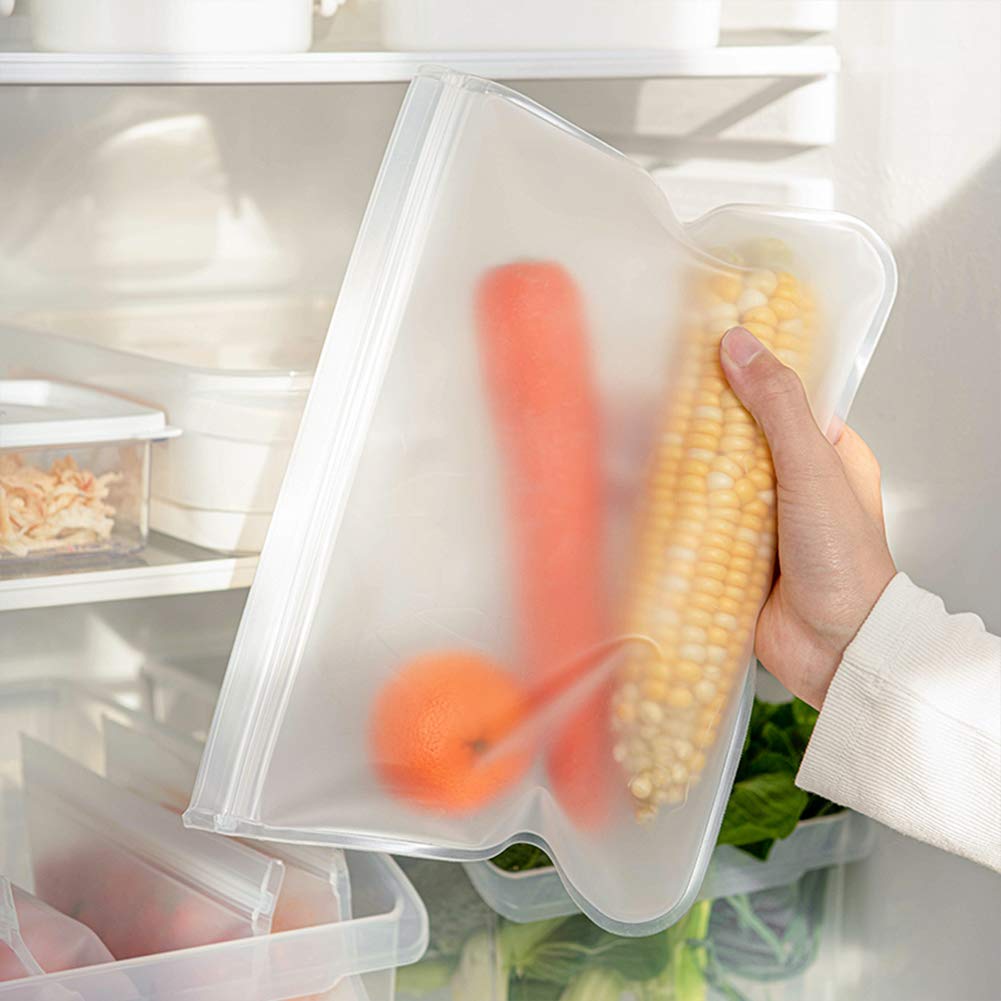 Quart Freezer Bags Reusable Food Storage Bags for Vegetable, Liquid, Snack, Meat, Sandwich, 8.46x7.28 Inch, 10 Pack