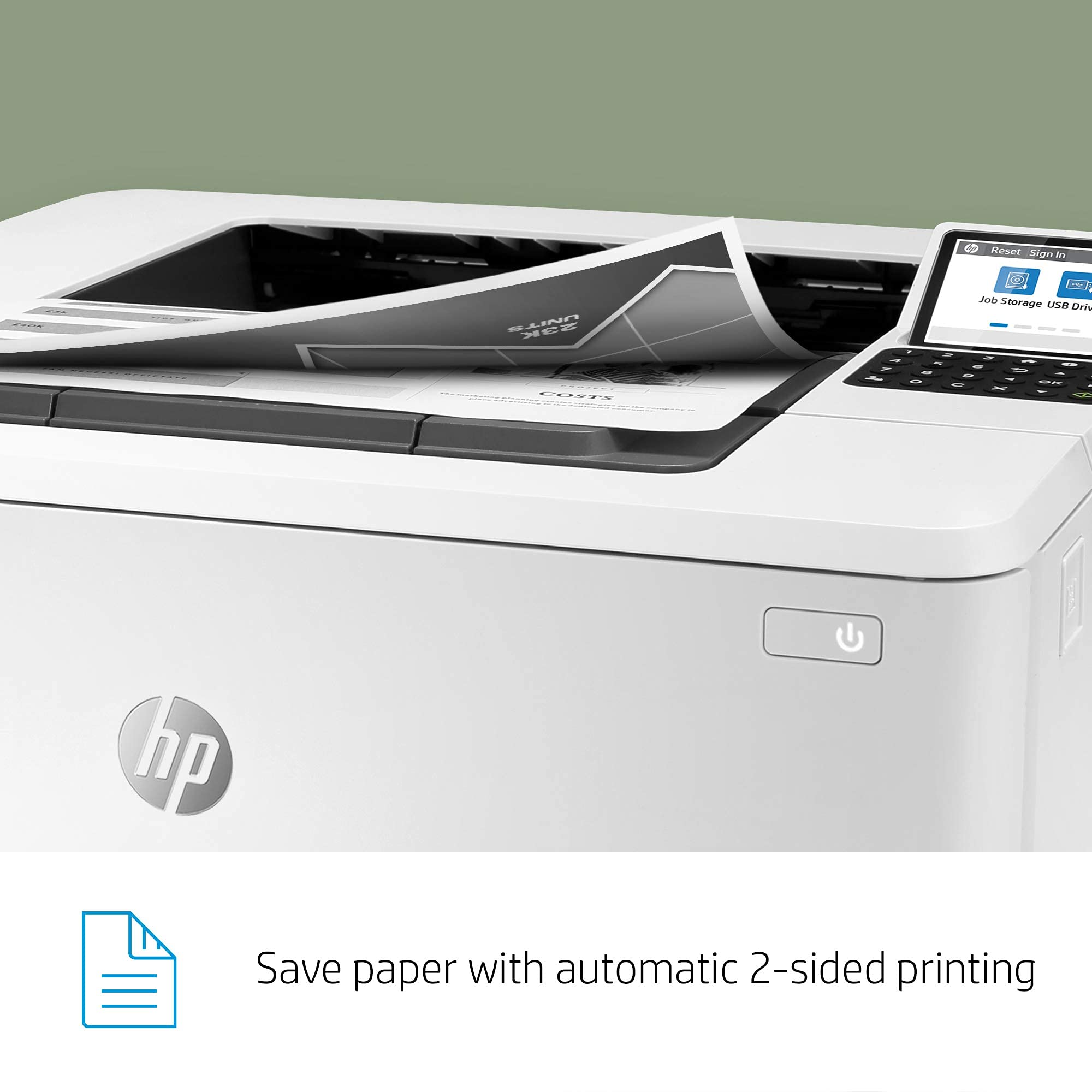 HP LaserJet Enterprise M406dn Monochrome Duplex Printer (3PZ15A) (Renewed)