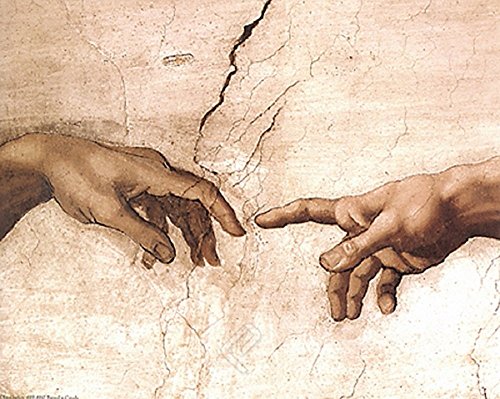 EuroGraphics The Creation of Adam (Detail) by Michelangelo Renaissance Religious Poster 16x20