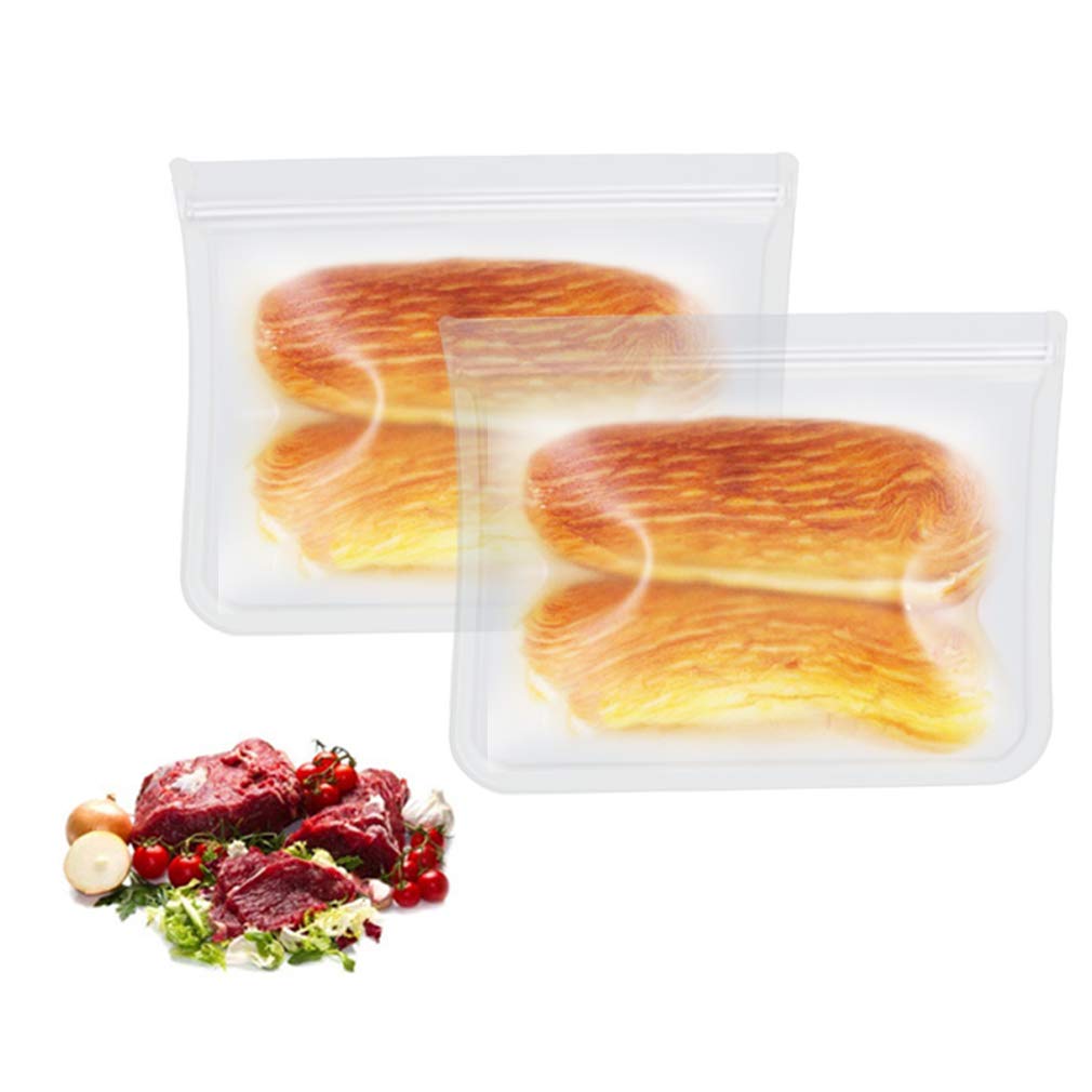 Quart Freezer Bags Reusable Food Storage Bags for Vegetable, Liquid, Snack, Meat, Sandwich, 8.46x7.28 Inch, 10 Pack
