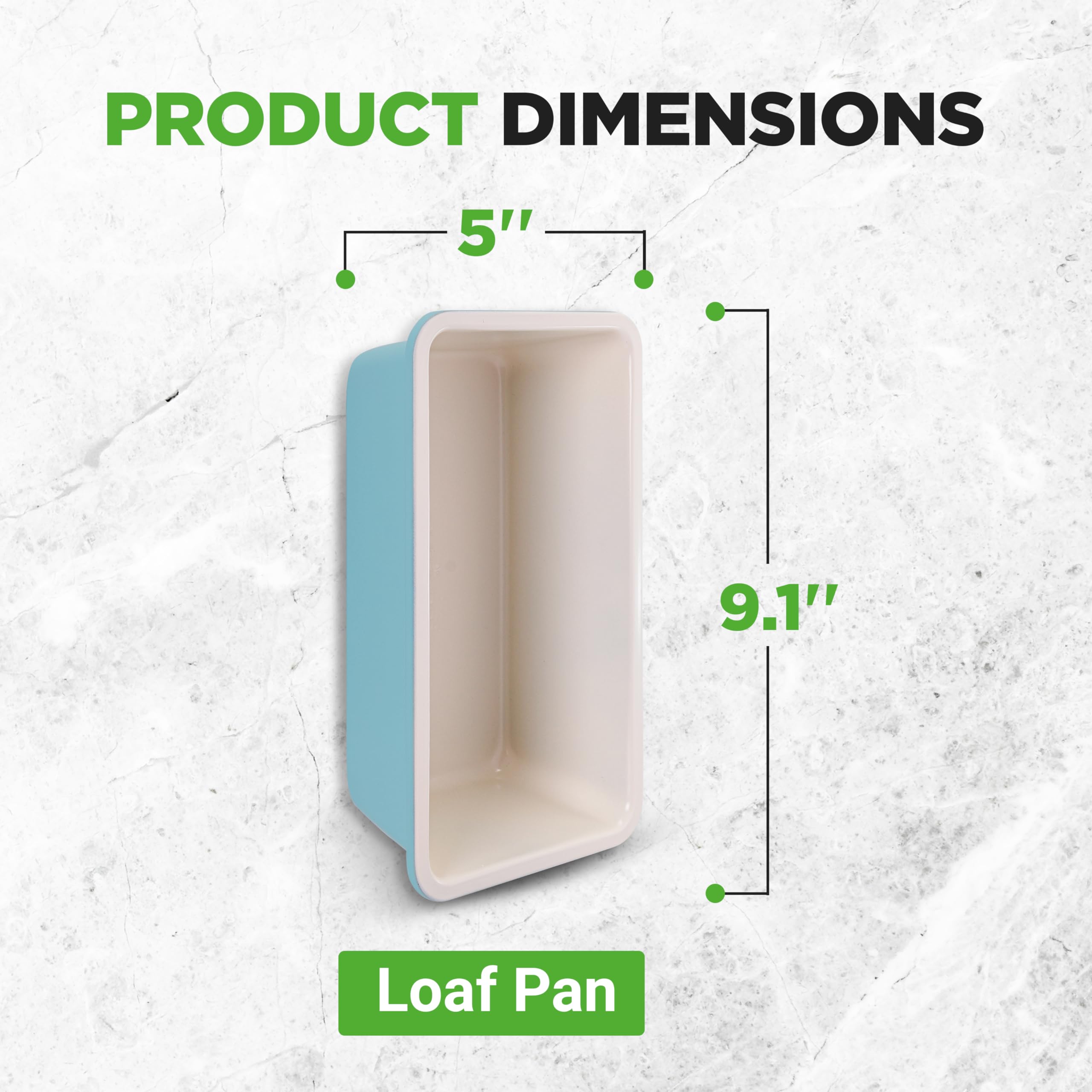 NutriChef 9-inch Ceramic Bread Loaf Pan, Non-Stick Coated Layer Surface, Great for Food Preparation, Serving, Pastry Dessert Baking