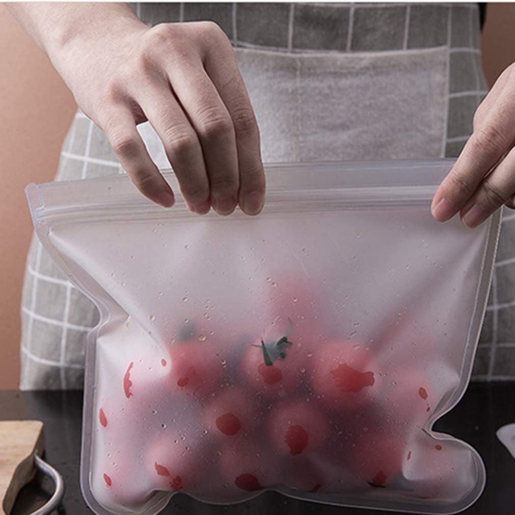 Quart Freezer Bags Reusable Food Storage Bags for Vegetable, Liquid, Snack, Meat, Sandwich, 8.46x7.28 Inch, 10 Pack