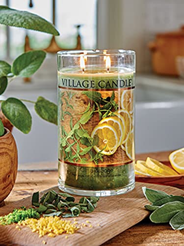 Village Candle Citrus & Sage Large Tumbler Scented Candle, 19 oz, Green