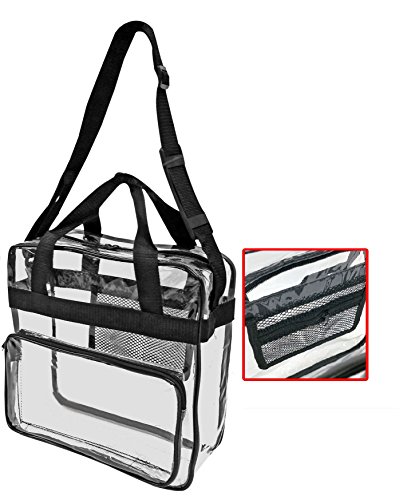 Bravo Enterprise Deluxe Stadium Approved Clear Tote Bag Adjustable Shoulder Padded Strap Handles