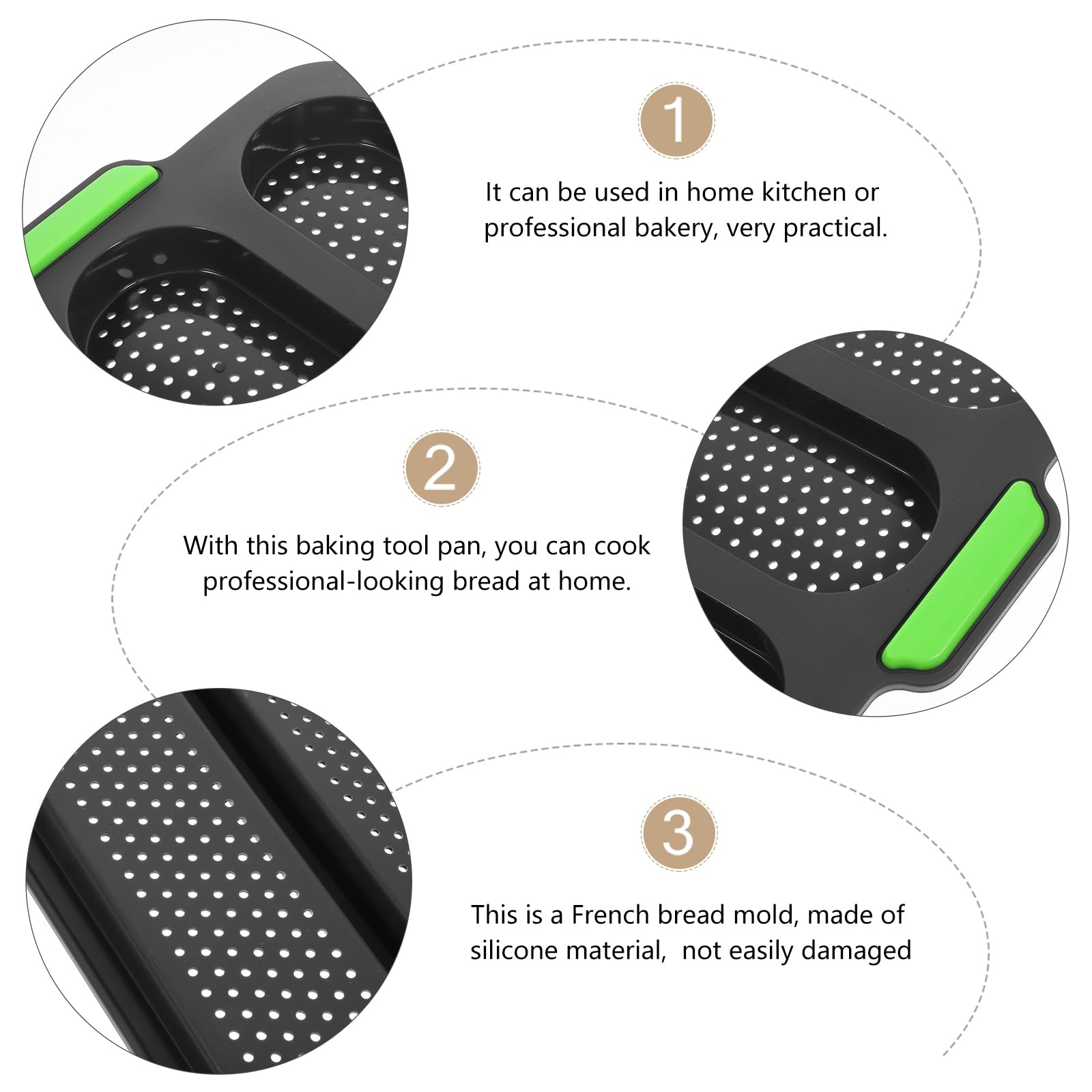 Abaodam Silicone Baking Pan Set - Heart Shape, Dark Gray, Non-Stick, Dishwasher Safe, Ideal for Baking Bread, Cookies, Hot Dogs, Wedding, Picnics