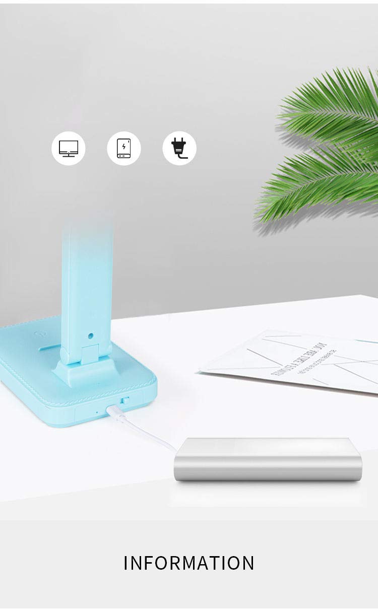 ZogeeZ LED Desk Lamp Wireless Rechargeable Mini USB Touch Switch Dimmer Control Color Adjustment (Pink)