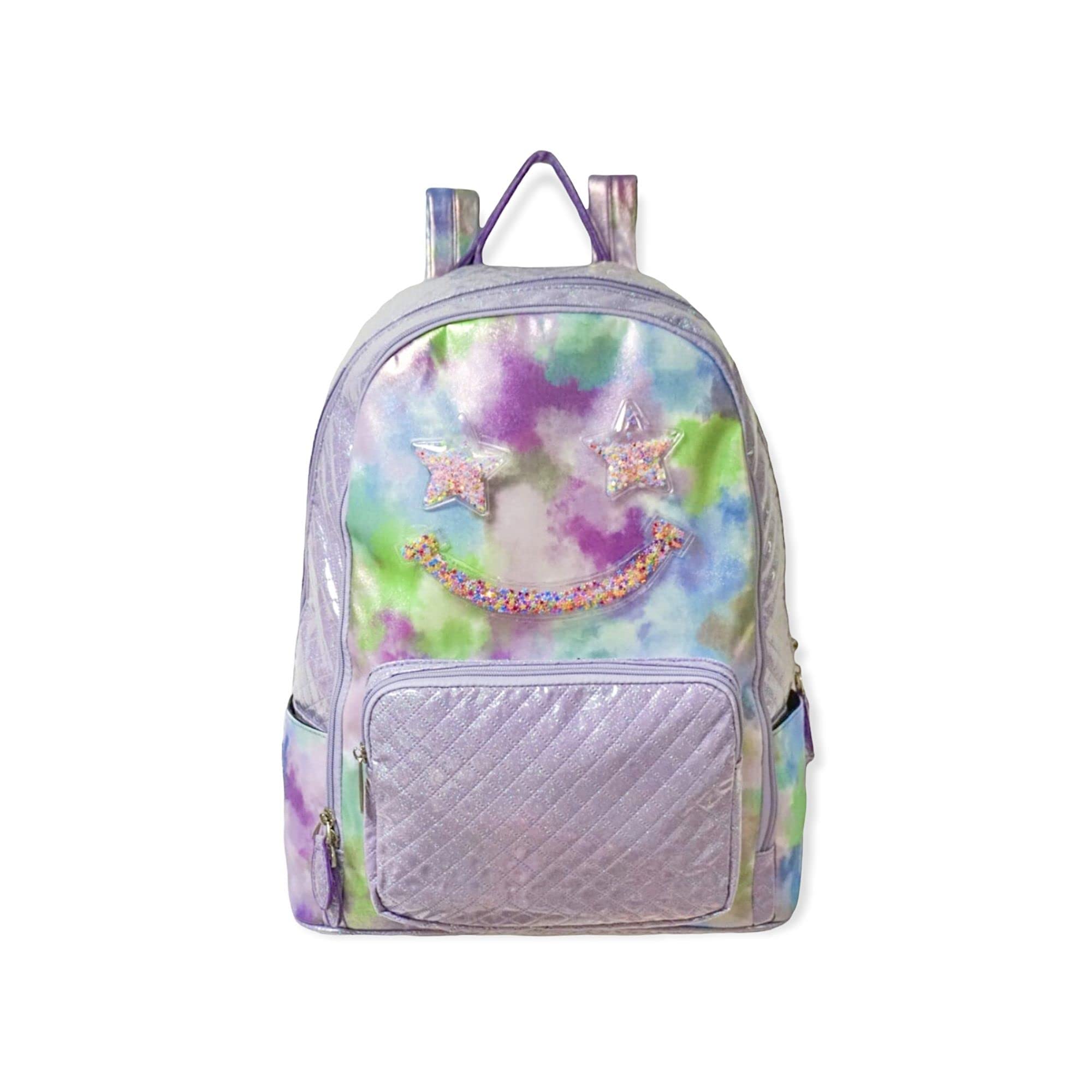 Bari Lynn Confetti Smile Tye Dye Backpack - Purple Tye Dye Tone