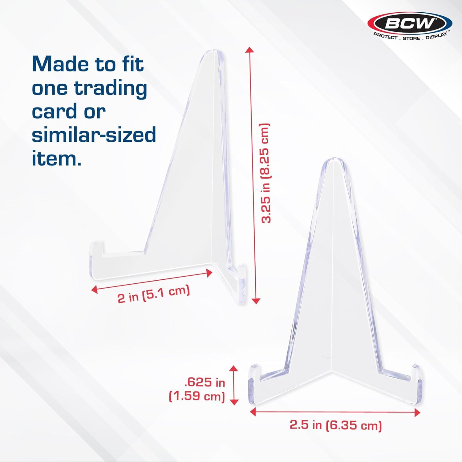Acrylic Card Stands by BCW – Set of 10 Picture Display Stands – Crystal Clear Transparent Mini Easel – Durable & Sturdy Design – Ideal for Home Display, Office, Shop, Special Events
