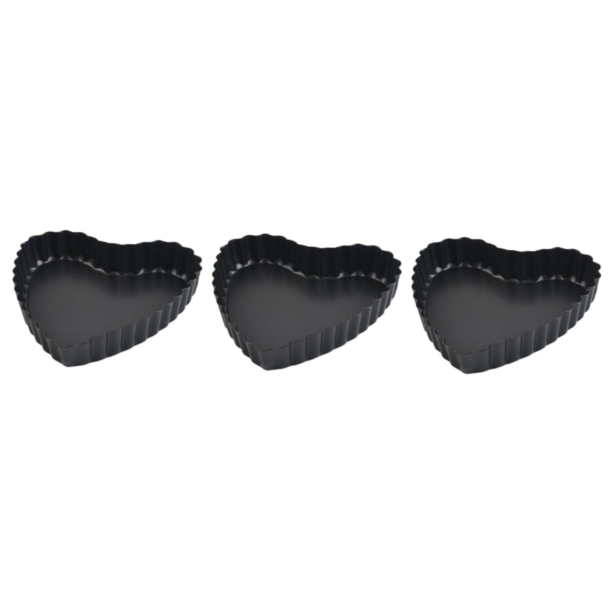 Abaodam 3pcs Live Bottom Baking Tray Cake Pan Oven Safe Mini Muffin Metal Dies Heart Cake Heart Tart Pan Kitchen Baking Tool Diy Baking Tray Chrysanthemum Bakeware Dessert Plate Egg Cake
