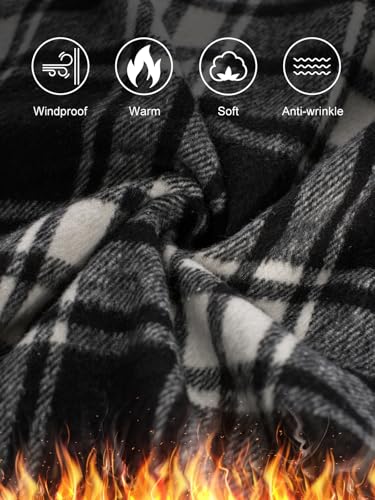 Hanna Nikole Women's Long Double Breasted Trench Coat with Belt Plus Midi Length Black Plaid Overcoat 3X