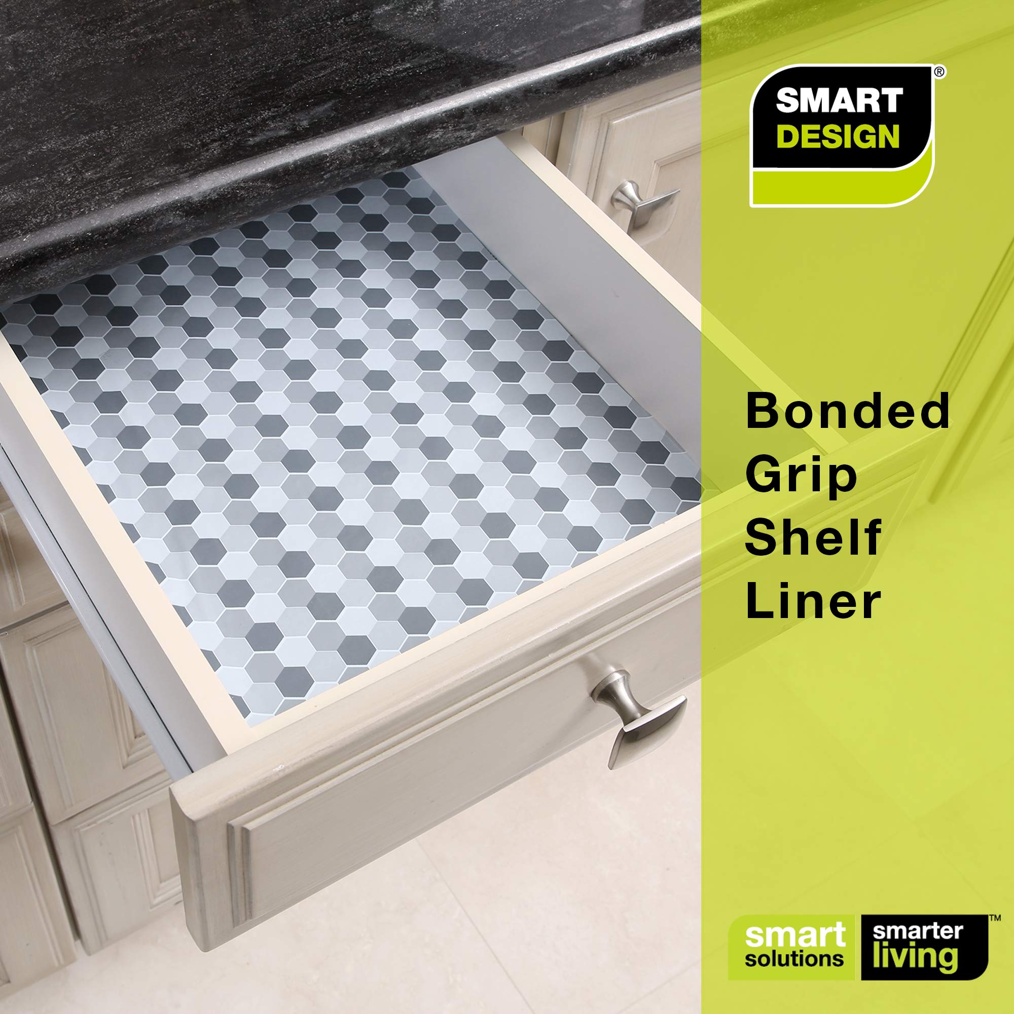 Smart Design Bonded Grip Shelf Liner - 12 Inch x 10 Feet - Non Adhesive, Strong Grip Bottom, Easy Clean Kitchen Drawer, Cabinet, Cupboard Dresser Protector Cover, Non Slip Rubber Mat - Wisteria Red