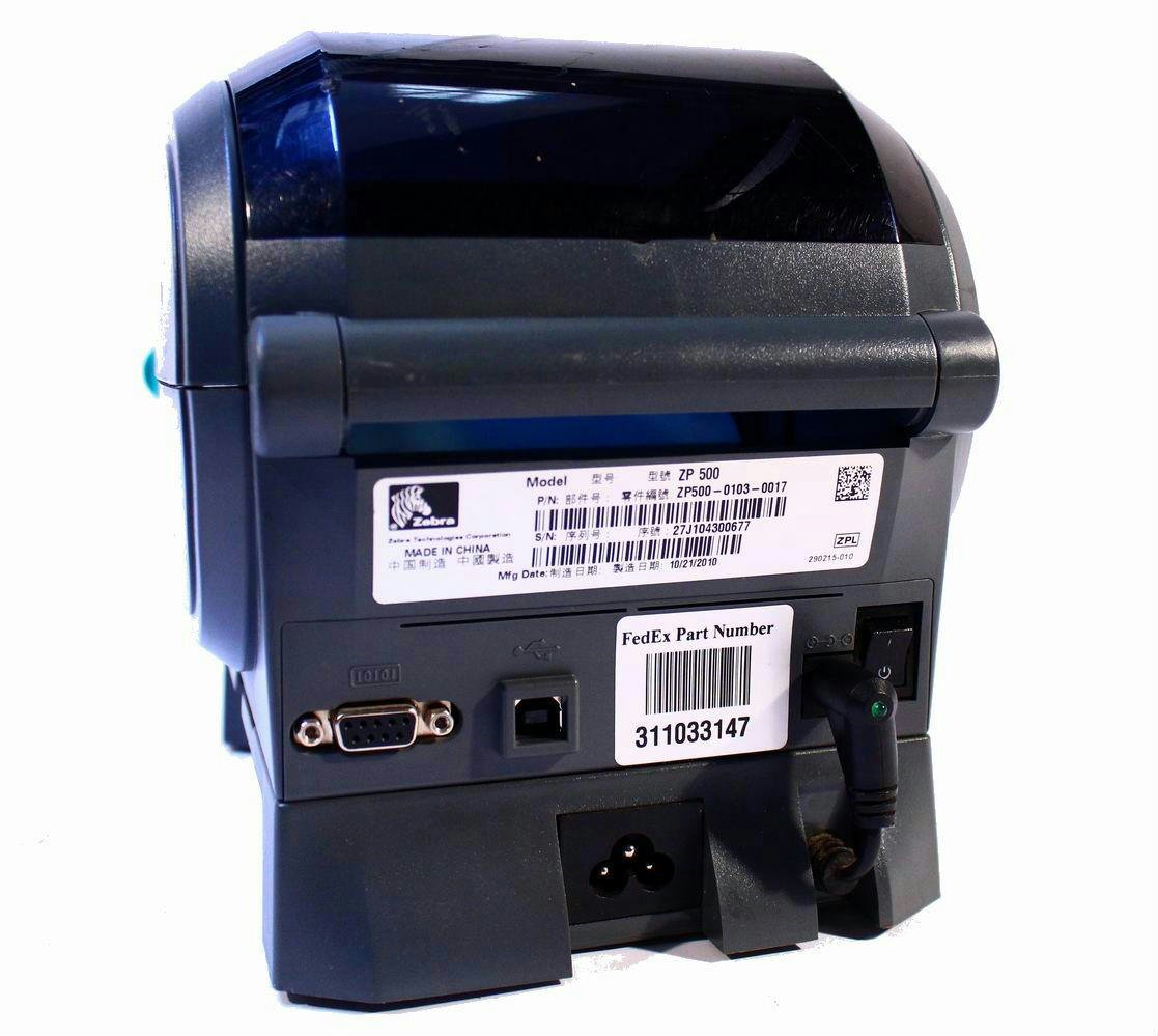 #S6B Zebra ZP 500 Plus Label Printer ZP500-0103-0017 W/Prints, Power, USB Cables
