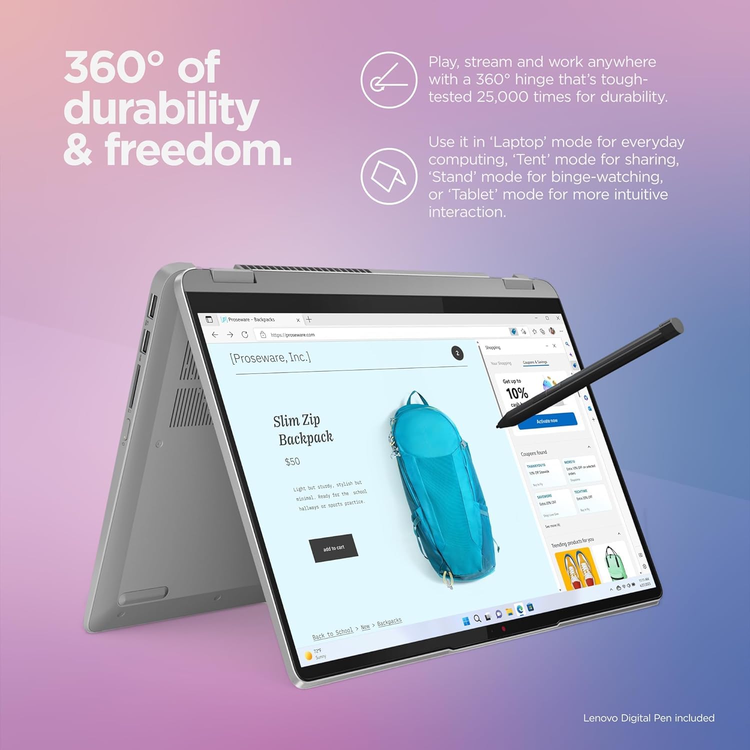 Lenovo 2022 IdeaPad Flex 5 2-in-1 Laptop, 14" FHD IPS Touchscreen, AMD Ryzen 5 5500U, 12hr LongBattery Life, Wi-Fi 6, Webcam, Fingerprint, Type-C, w Digital Pen (16GB RAM | 1TB PCIe SSD)