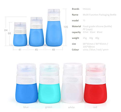 YINGGG Squeeze Portable Salad Dressing Container to Go Bottles Sauce Leakproof Condiment Storage Bottle, Dressing to Go for Lunch set of 4 (37ML)