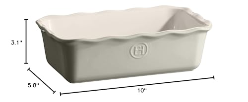 Emile Henry Pearl Gray Modern Classic Loaf Pan, 10 x 5.8 x 3.1 inches / 1.4 qt