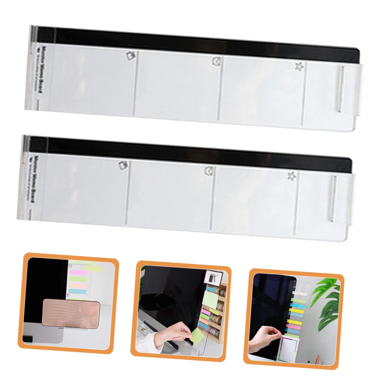 Tofficu Screen Side Memo Board for Computer Monitor Sticky Memo Holder Monitor Memo Pad Office Organizers Memo Boards Strong Adhesive