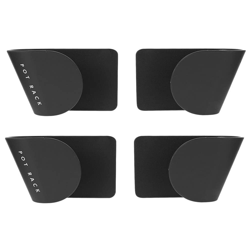 Hemoton 2 Pair Black Wall Pot Lid Holder Wall Door Mounted Pan Lid Cover Hanger Rack Multifunctional Kitchen Utensil Cutting Board Organizer for Home Kitchen