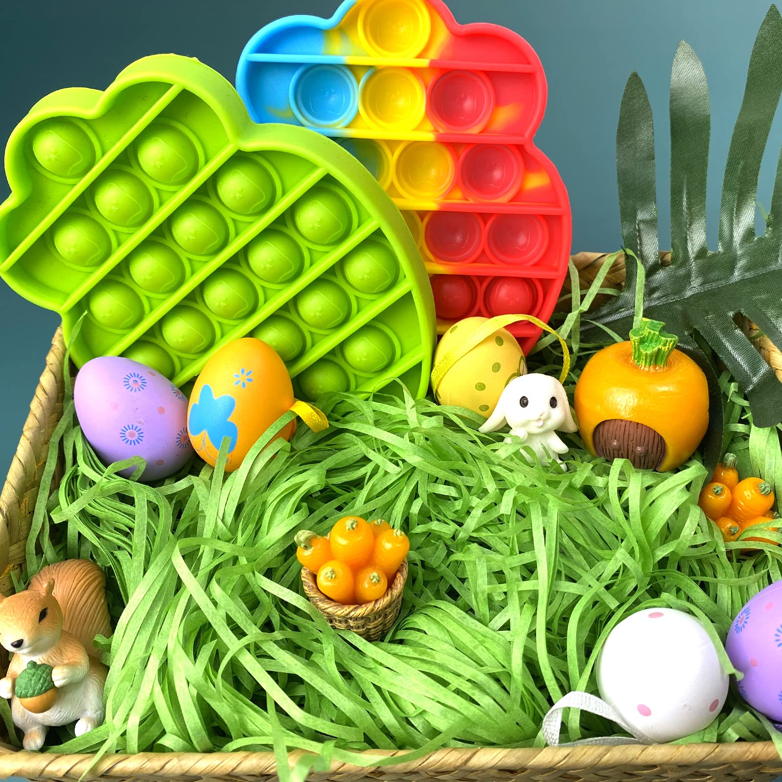 Dolkoic 1LB Easter Green Grass Raffia Grass Large Pack Green Recyclable Shred Paper for Easter Gift Basket Filler Easter Party Decoration Wrapping Basket Filling