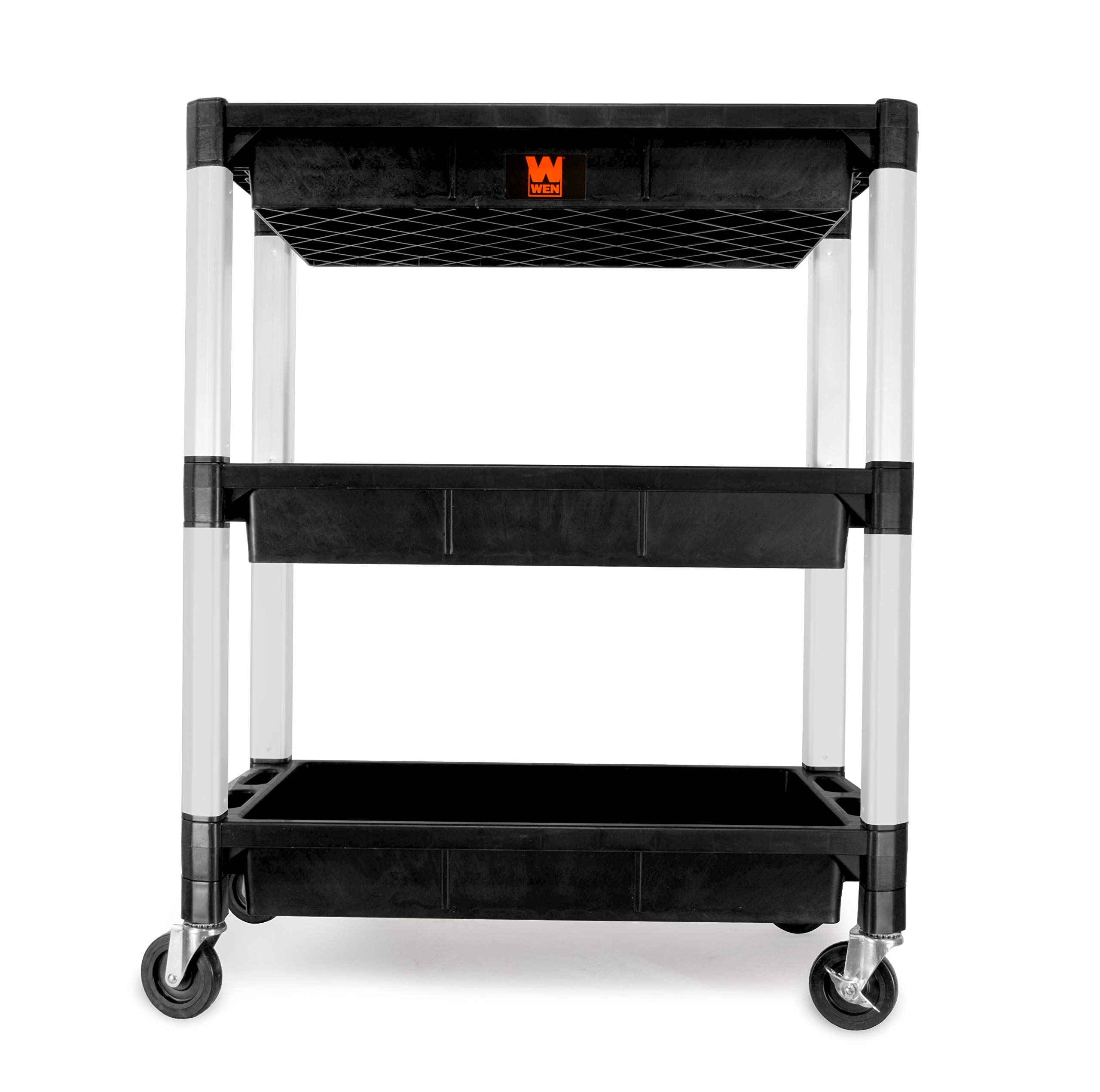 WEN 73163 Three-Tray 300-Pound Capacity Triple Decker Service and Utility Cart