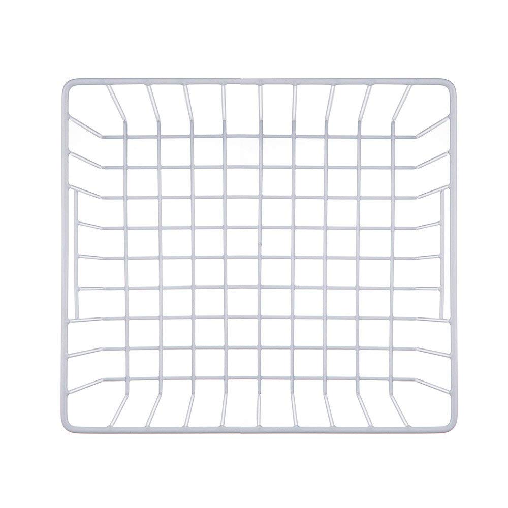 Freezer Basket Organizer, Refrigerator Metal Wire Storage Divider, Household Container Bins with Handles for Kitchen, Pantry, Cabinet, Closets - Pearl White (6, 11in x 10in x 5.5in)