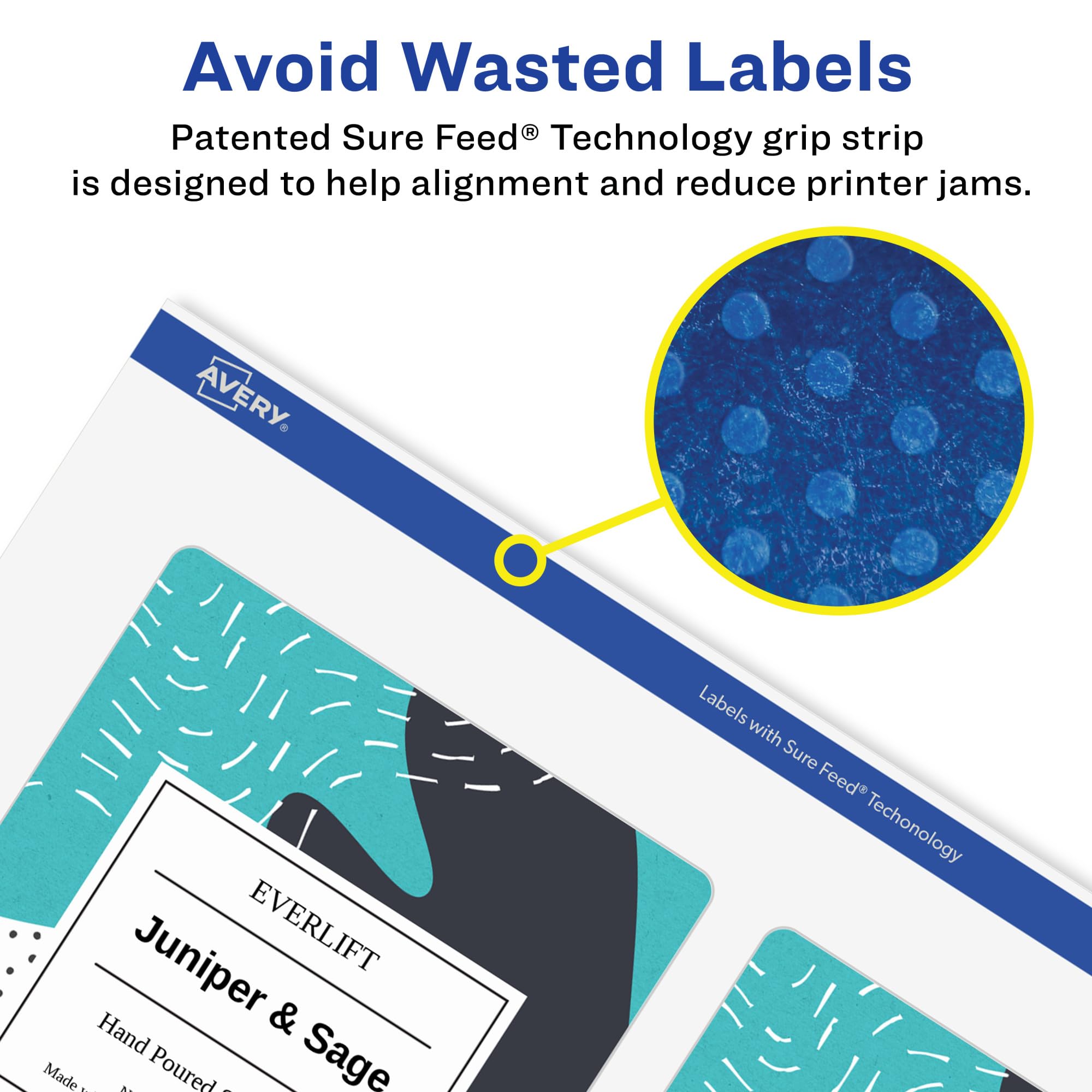 Avery Printable Blank Wraparound Rectangle Labels, 3.25" x 7.75", Matte White, 16 Customizable Labels (22835)