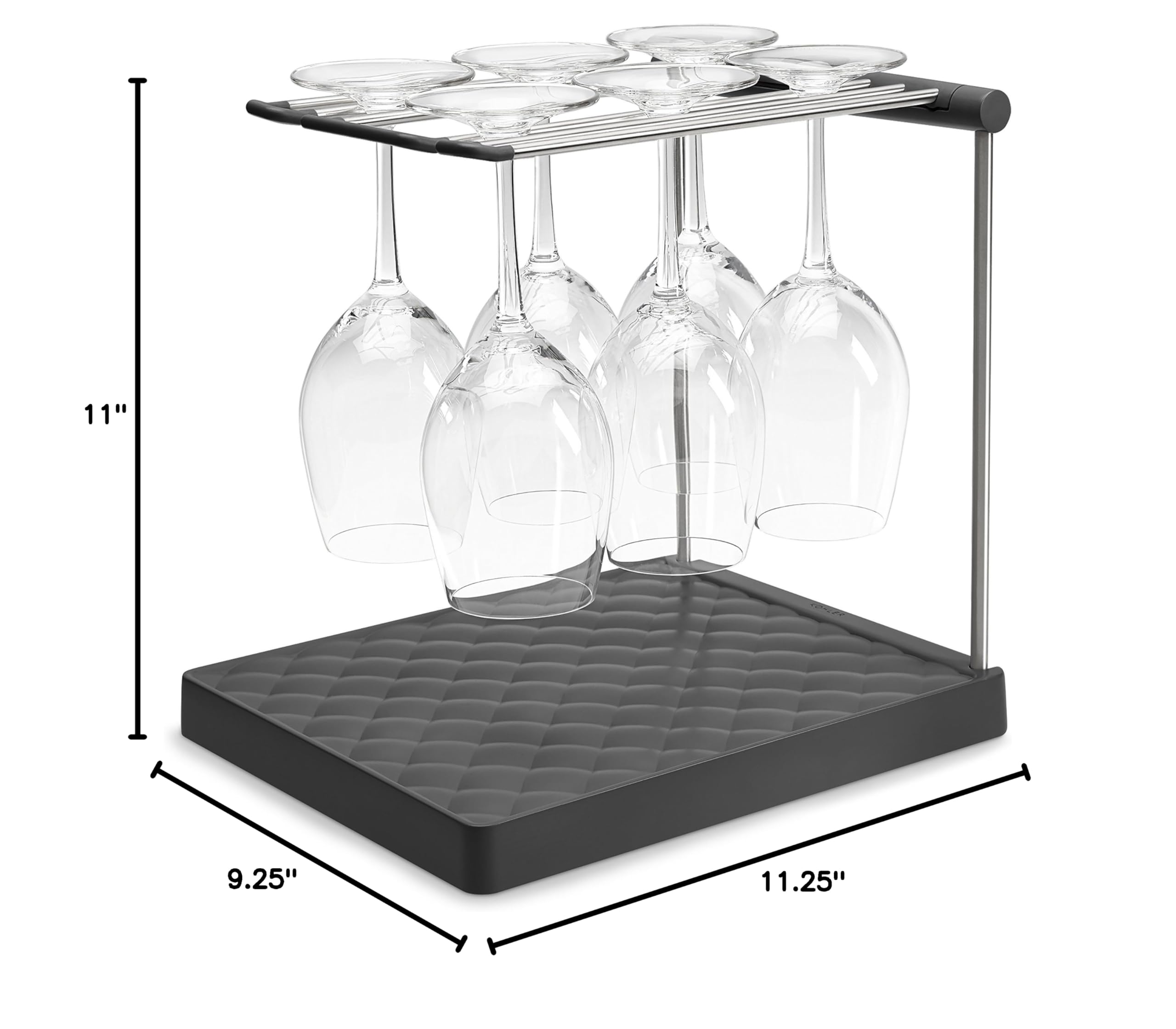 KOHLER K-8628-CHR Wine Glass Drying Rack, Charcoal