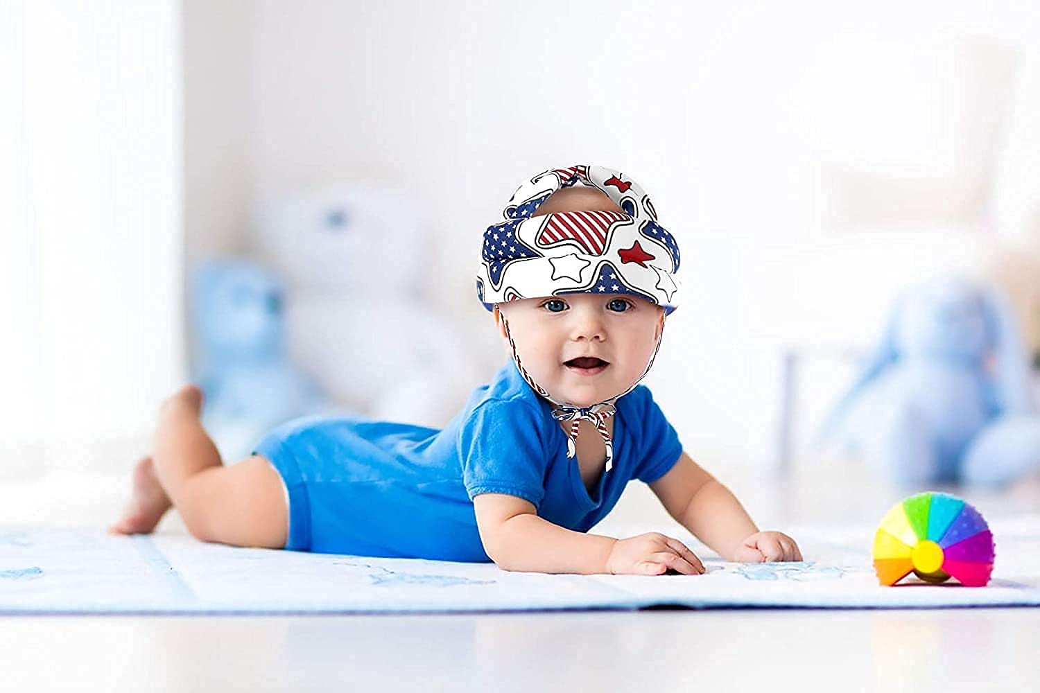Blueice Baby Infant Toddler Children no Bumps Safety Helmet Head Cushion (Light Orange),blue-101