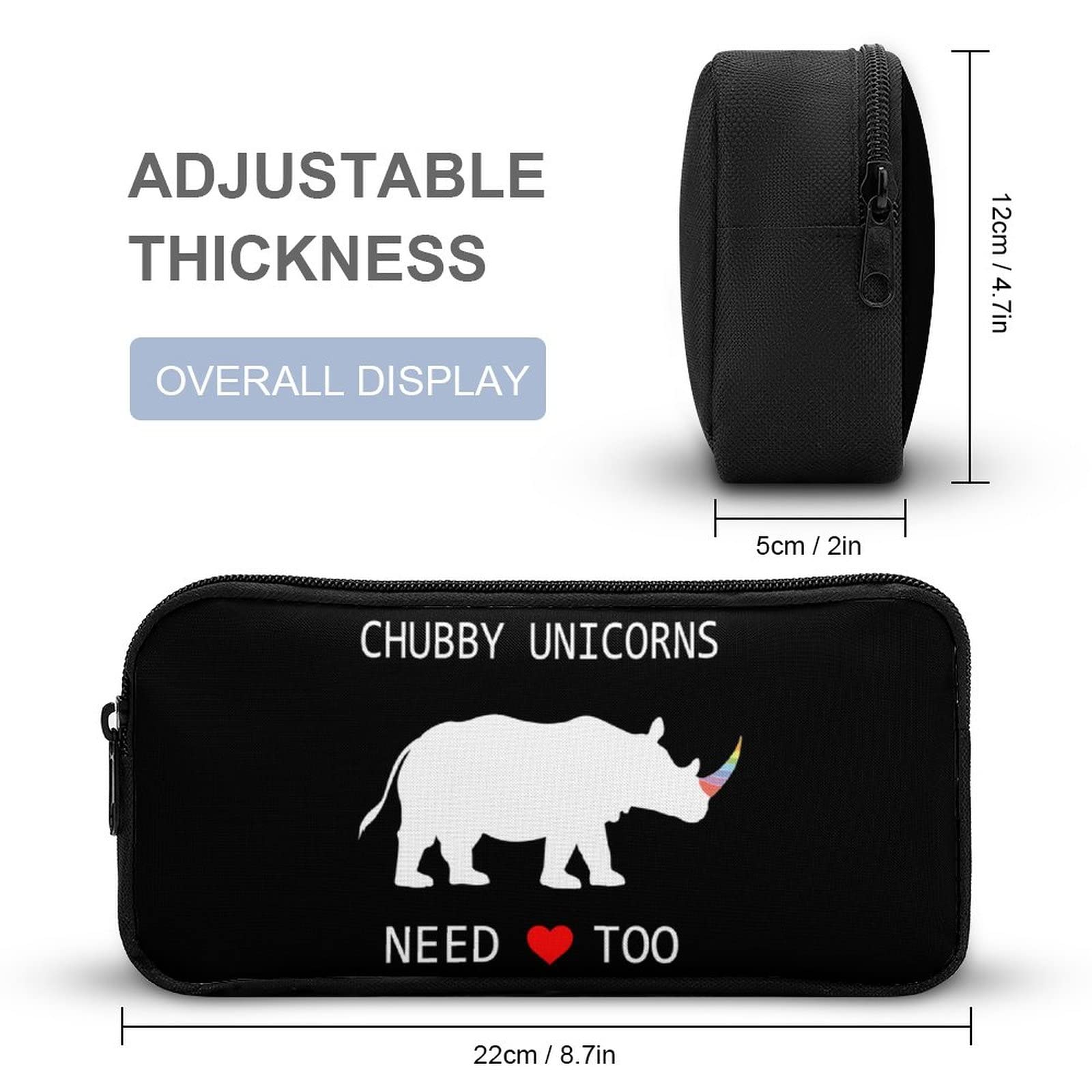 Save Chubby Unicorns Pencil Case Stationery Pen Pouch Portable Makeup Storage Bag Organizer Gift
