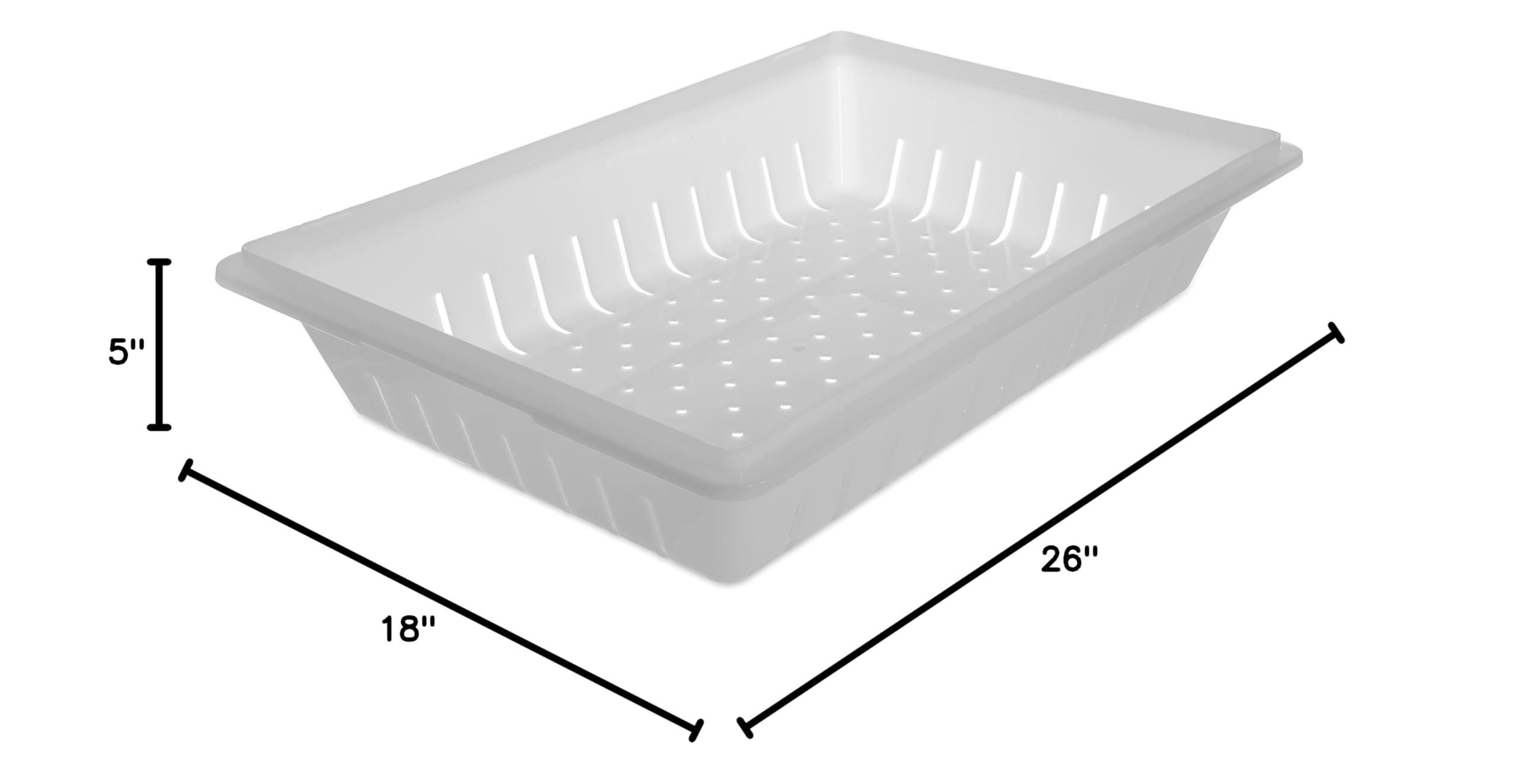 Carlisle Polyethylene White Colander Food Storage Box, 26 x 18 inch - 1 each.