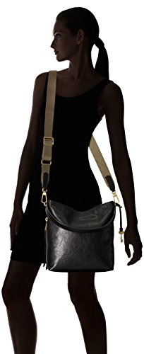 Fossil Women's Maya Leather Small Hobo Purse Handbag, Black (Model: ZB6979001)