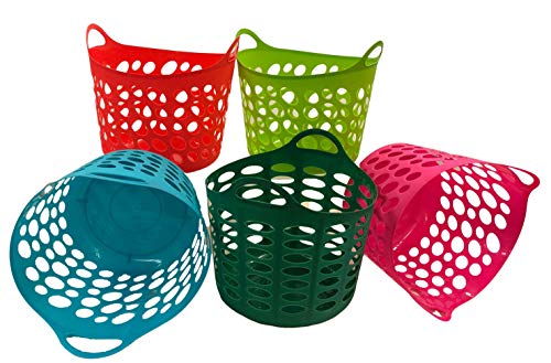 Storage Organizer Handle Basket, 5 Assorted Colors